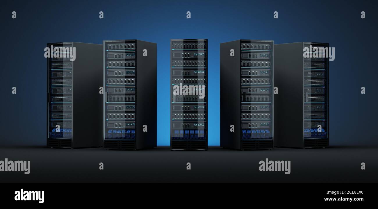 Data center servers from different perspectives Stock Photo - Alamy