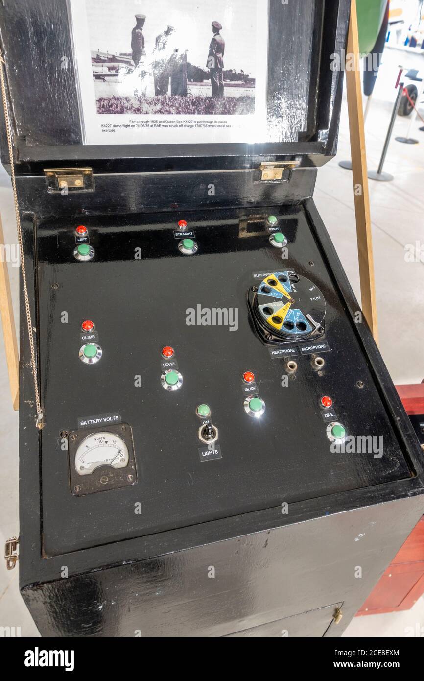 Radio pod used to communicate with pilots in the air on display in the ...