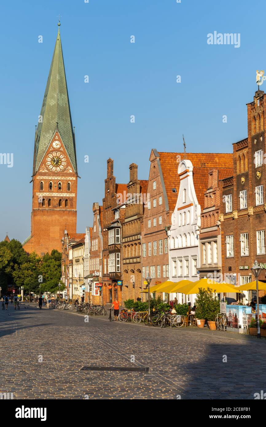 Lunenburg, LS, Germany - 8 August 2020: downtown Lunenburg with the ...