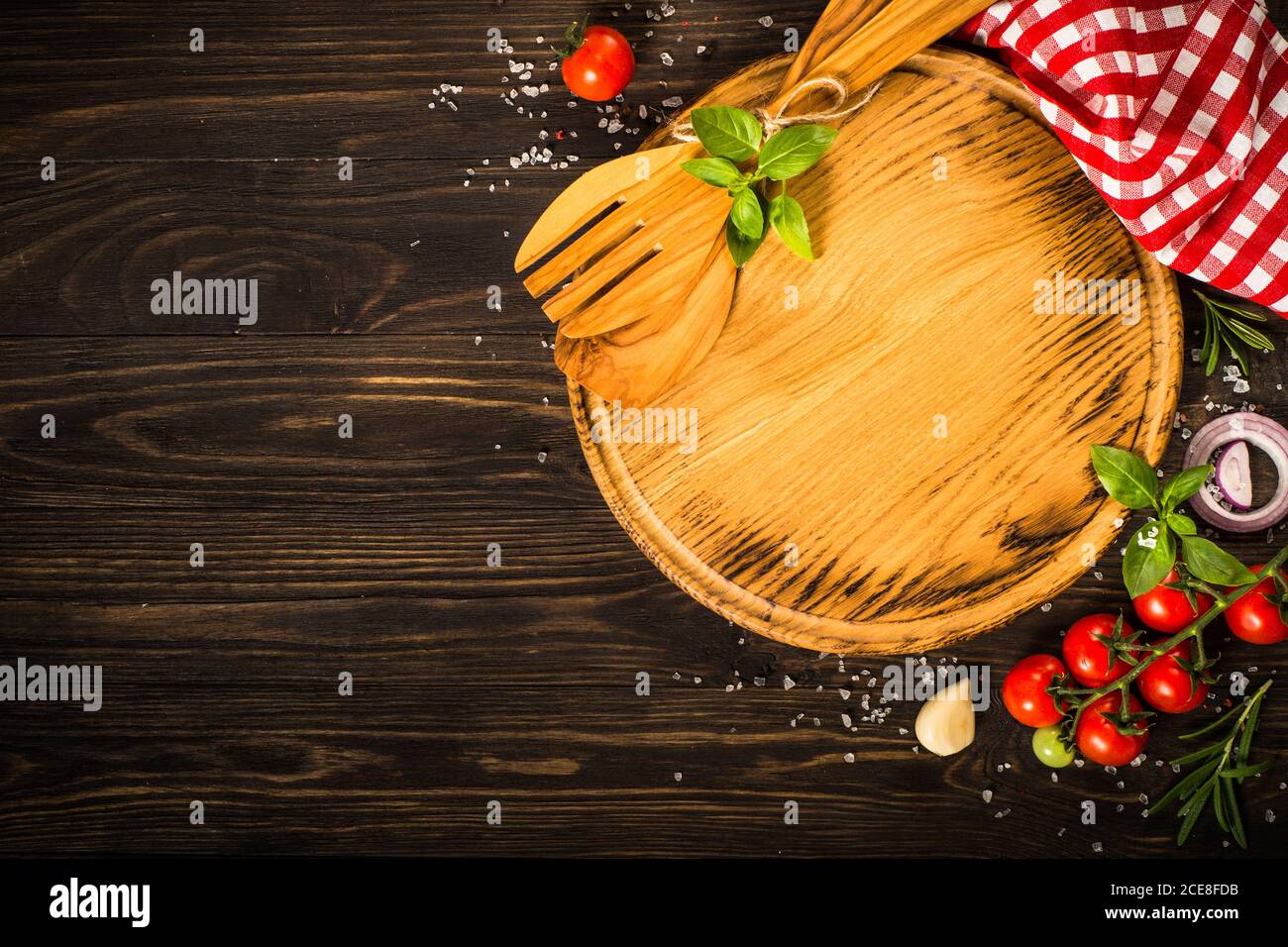 Food cooking background top view Stock Photo - Alamy