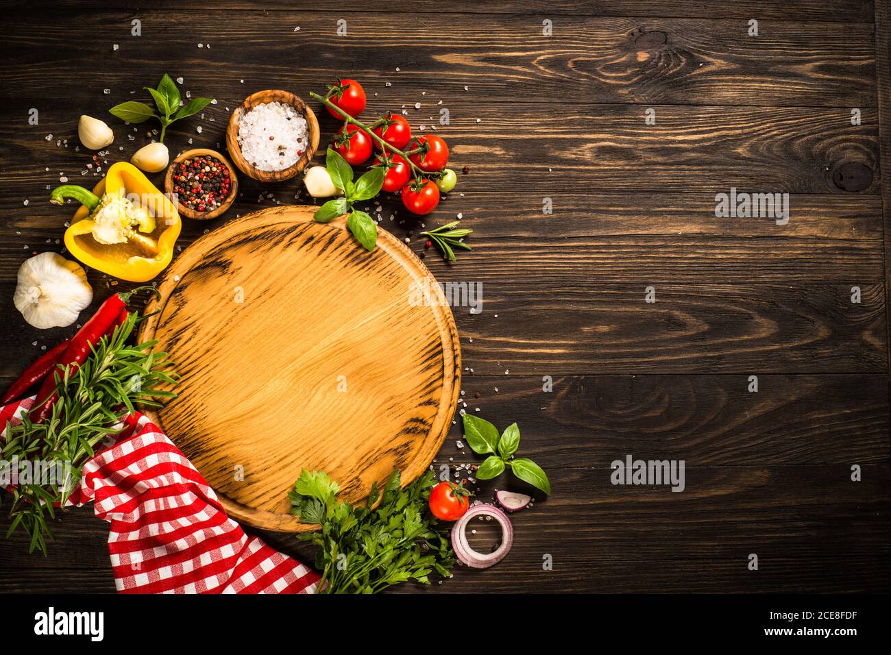 Food cooking background top view Stock Photo - Alamy