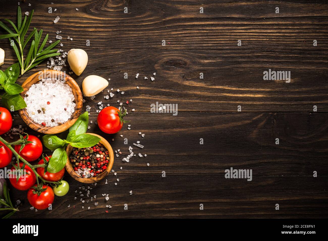 Food cooking background top view Stock Photo - Alamy