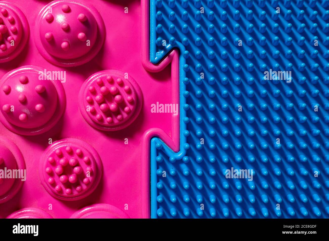 Orthopedic mats view from above. Bright colorful multicolored mats to ...