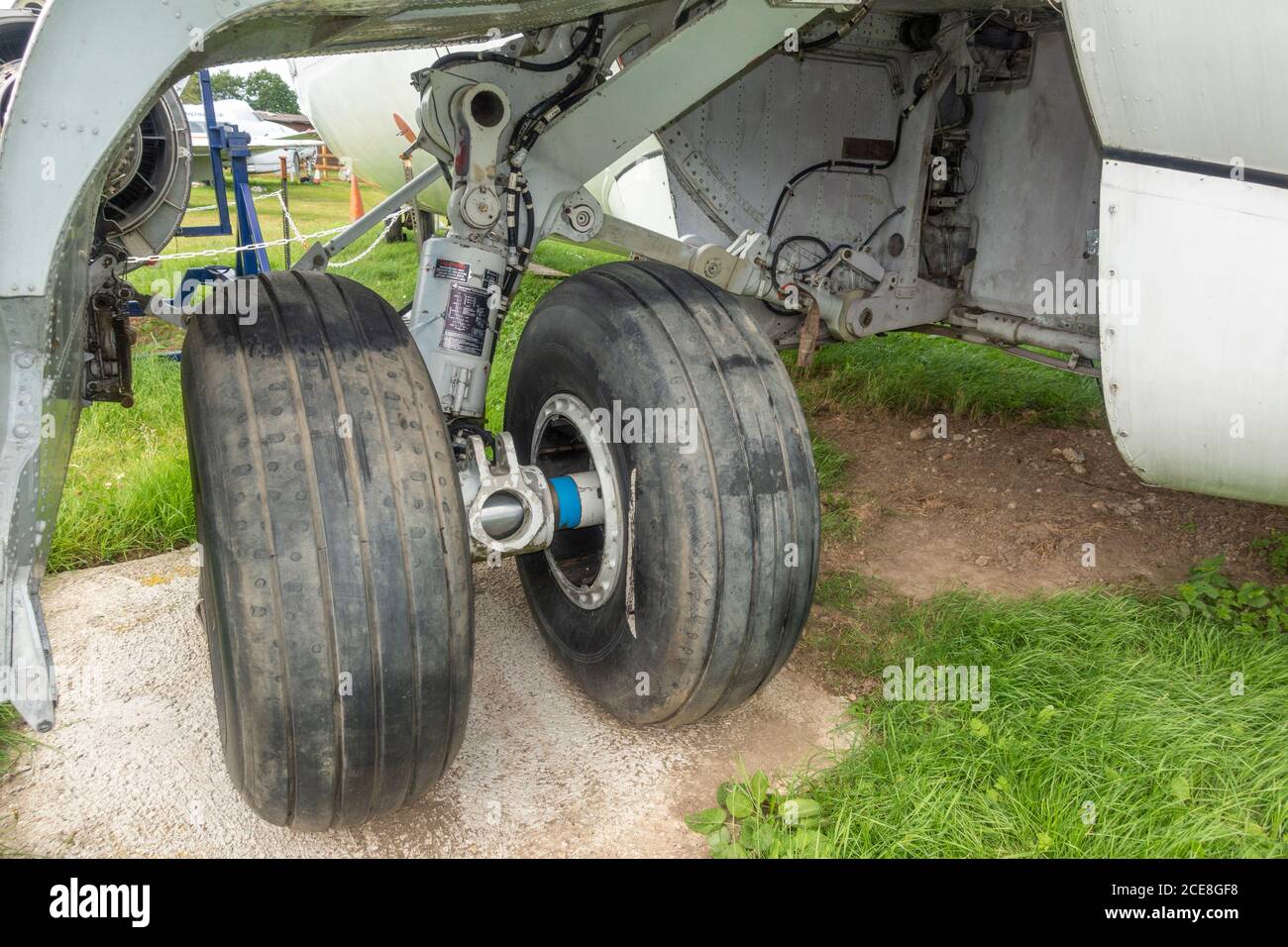 The under carriage of a British Aerospace BAE 146-100 jet on display in ...