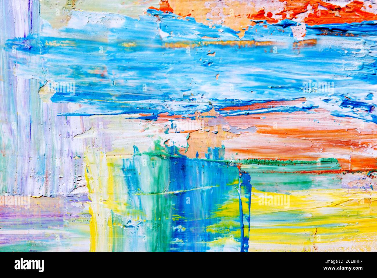 colorful smears of paint on canvas Stock Photo - Alamy