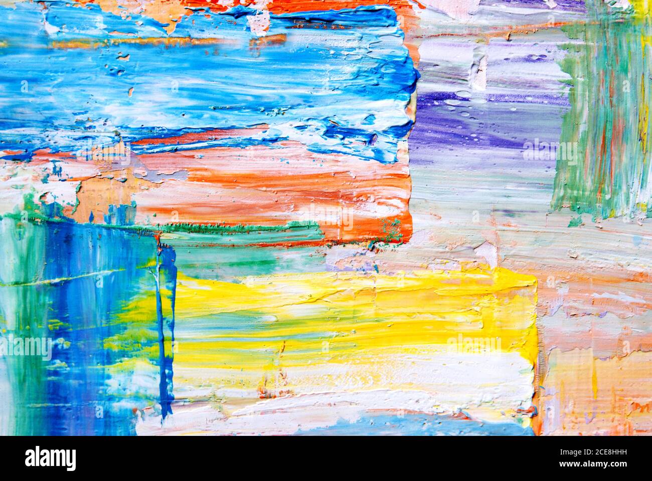 colorful smears of paint on canvas Stock Photo - Alamy