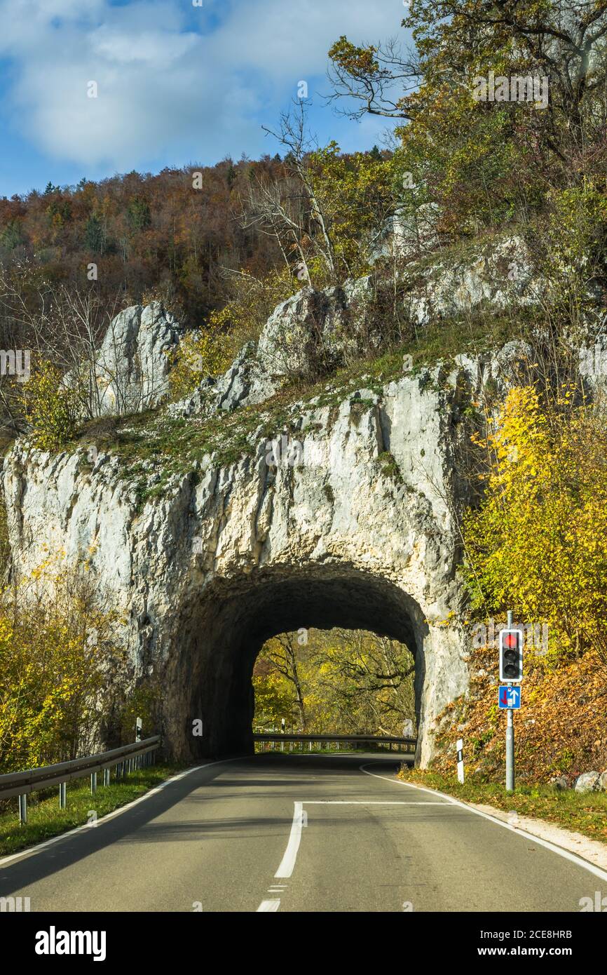 Tunnel autumn road hi-res stock photography and images - Alamy