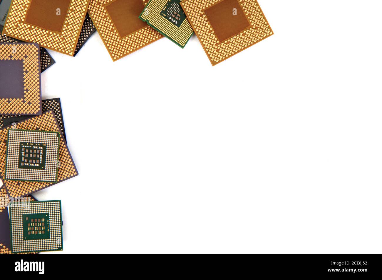 old microprocessors isolated on the white background Stock Photo - Alamy