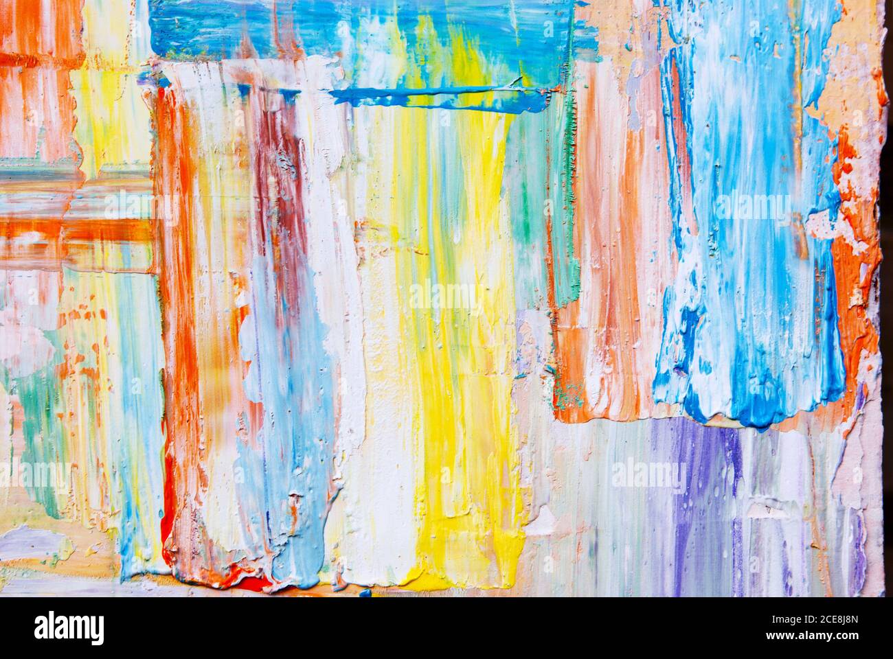 colorful smears of paint on canvas Stock Photo - Alamy