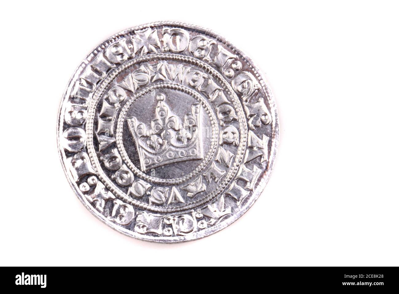 historical czech coin (silver) isolated on the white background Stock ...