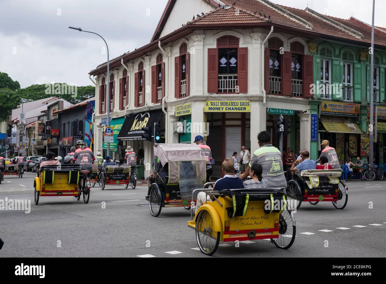 Singapore: rickshaw in the Malay Quarter of Kampong Glam Stock Photo ...