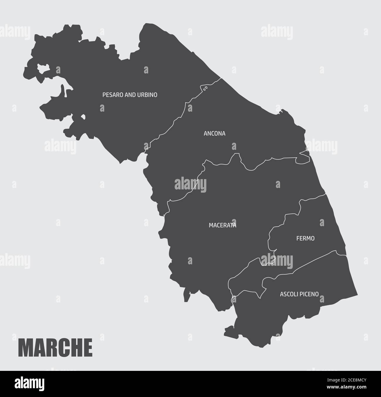 Marche map hi-res stock photography and images - Alamy