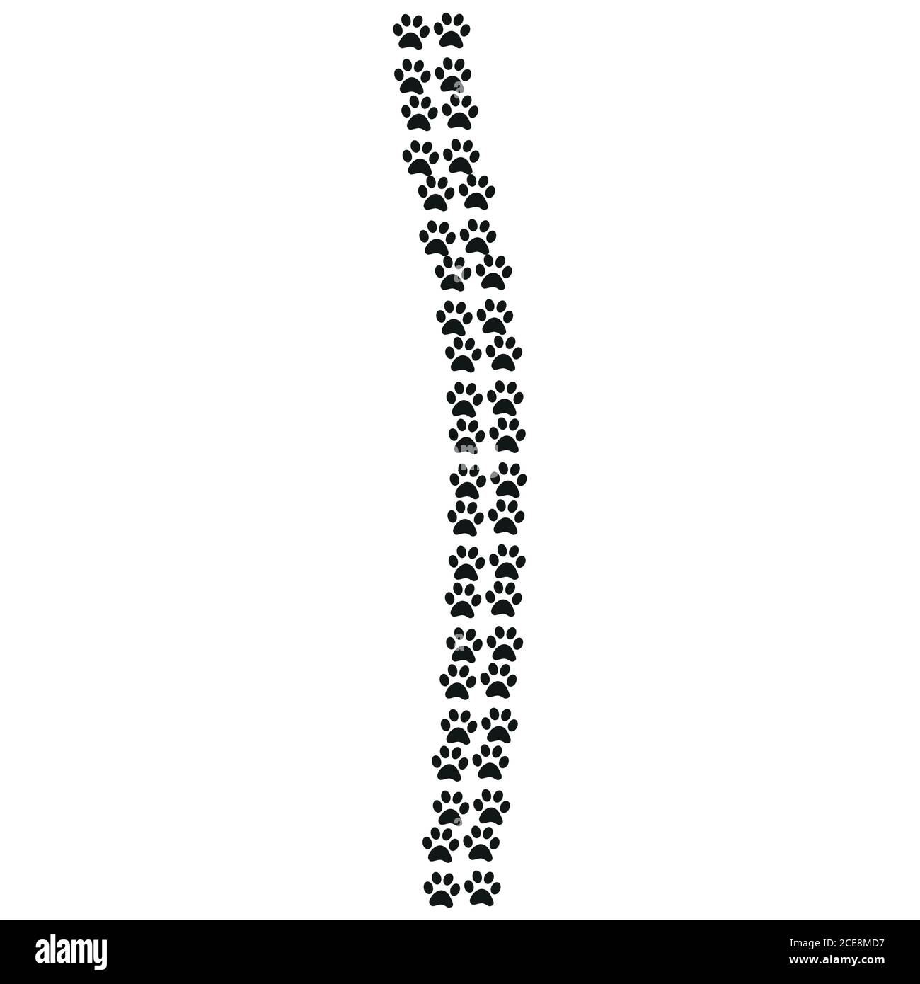 Footpath trail of animal. Dog or cat paws print isolated on white background Stock Vector Image ...