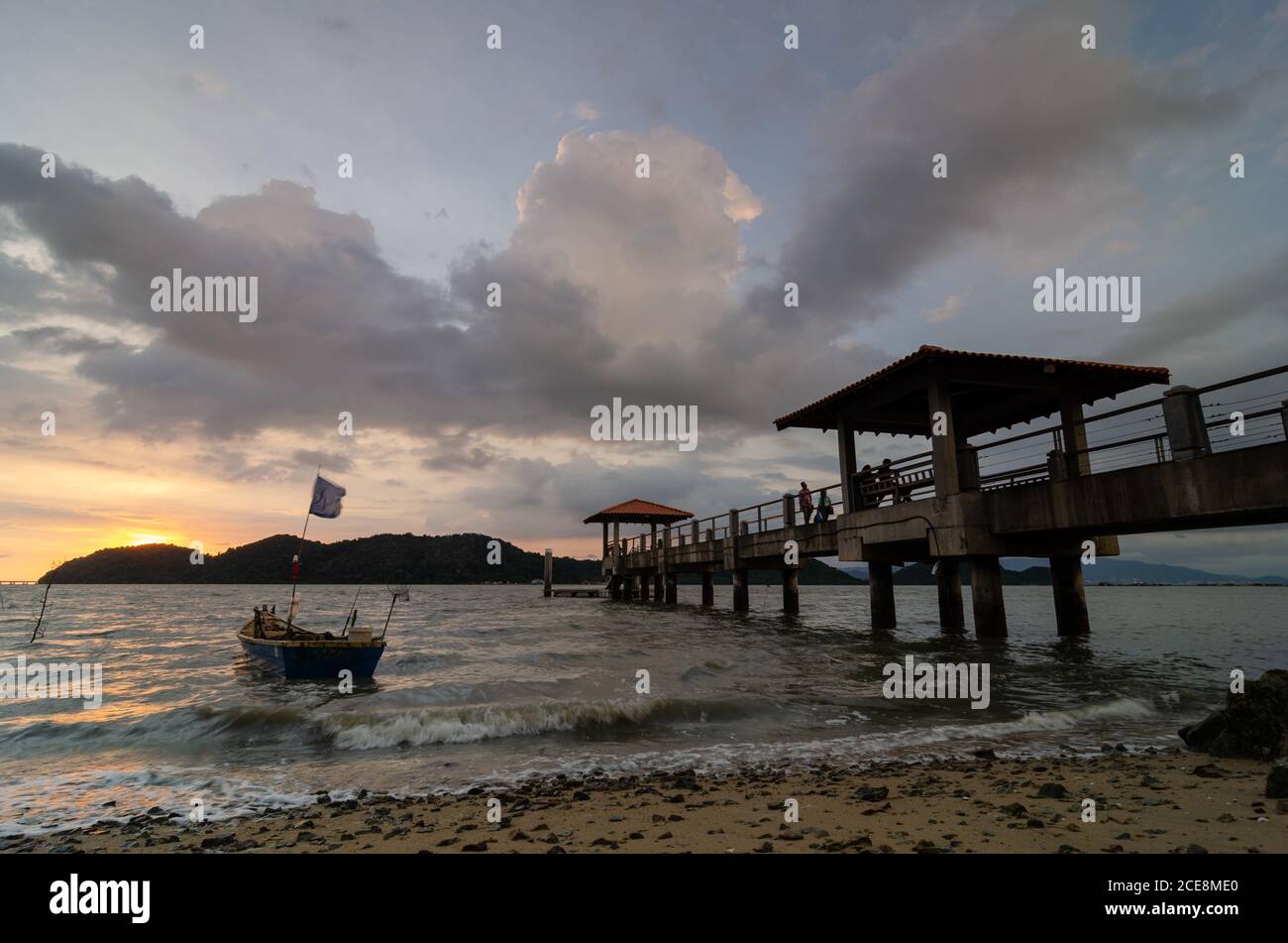 Batu Kawan, Penang/Malaysia - Jan 27 2016: A boat park beside the ...