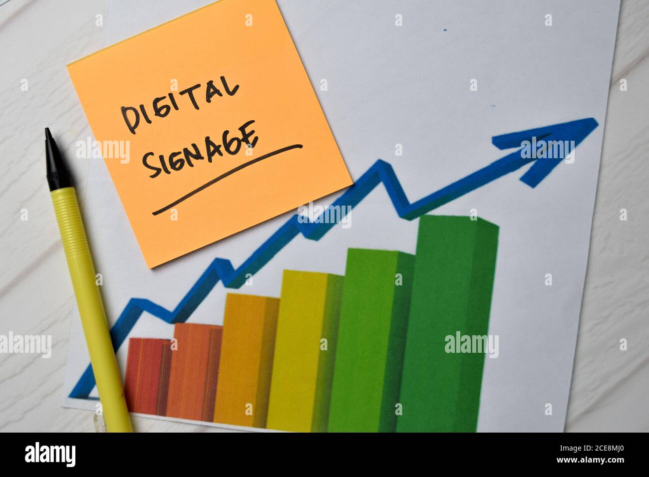 Digital Signage write on sticky notes with graphic on the paper ...