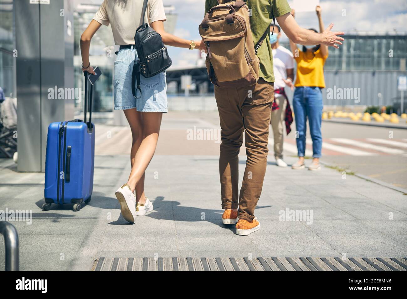 Image of meeting friends from different country in airport Stock Photo ...