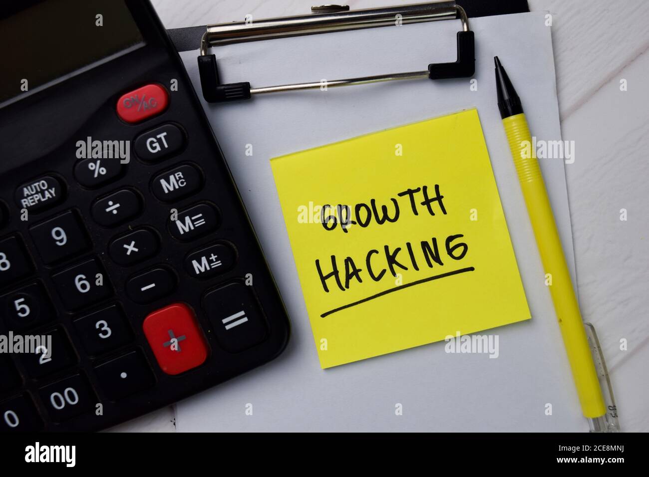 Growth Hacking write on sticky notes isolated on office desk Stock ...