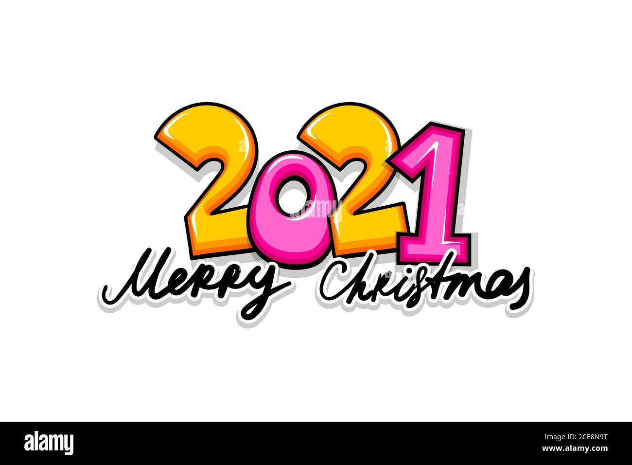 Merry christmas lettering number Cut Out Stock Images & Pictures - Alamy