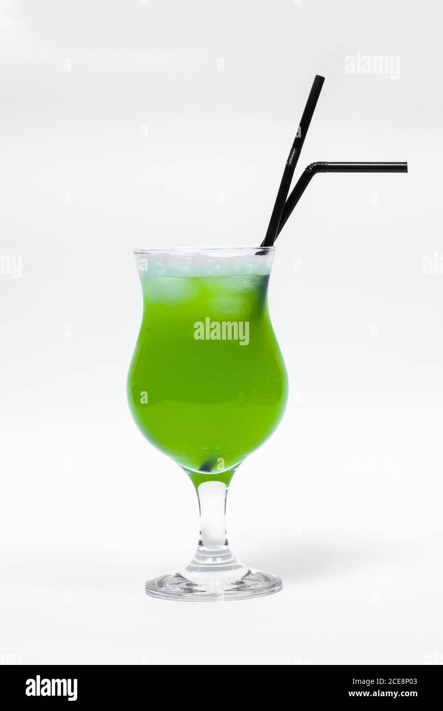 alcohol cocktail with straw isolated on white background Stock Photo ...