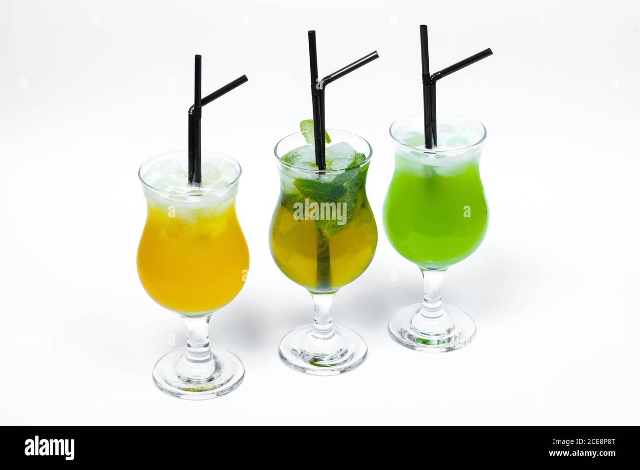 alcohol cocktail with straw isolated on white background Stock Photo ...