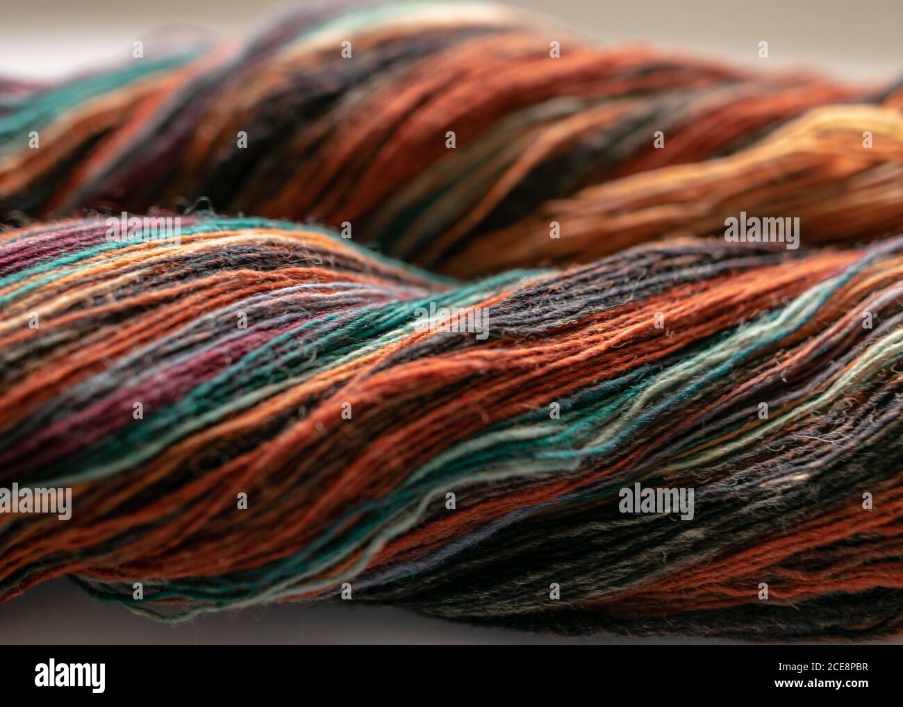 beautiful colored yarn threads, close-up view, handicrafts Stock Photo ...