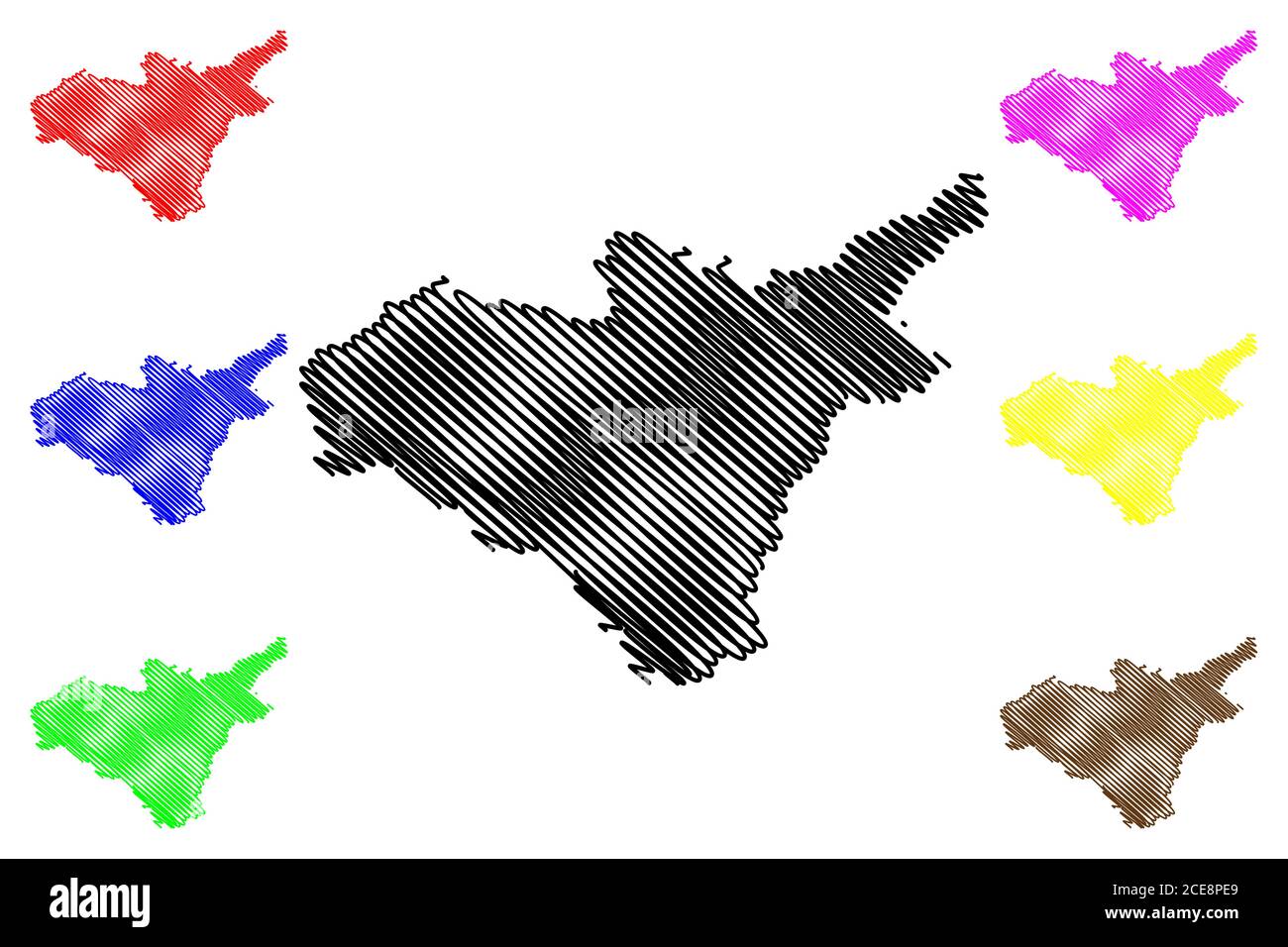 Taiyuan City (People's Republic of China, Shanxi Province) map vector ...
