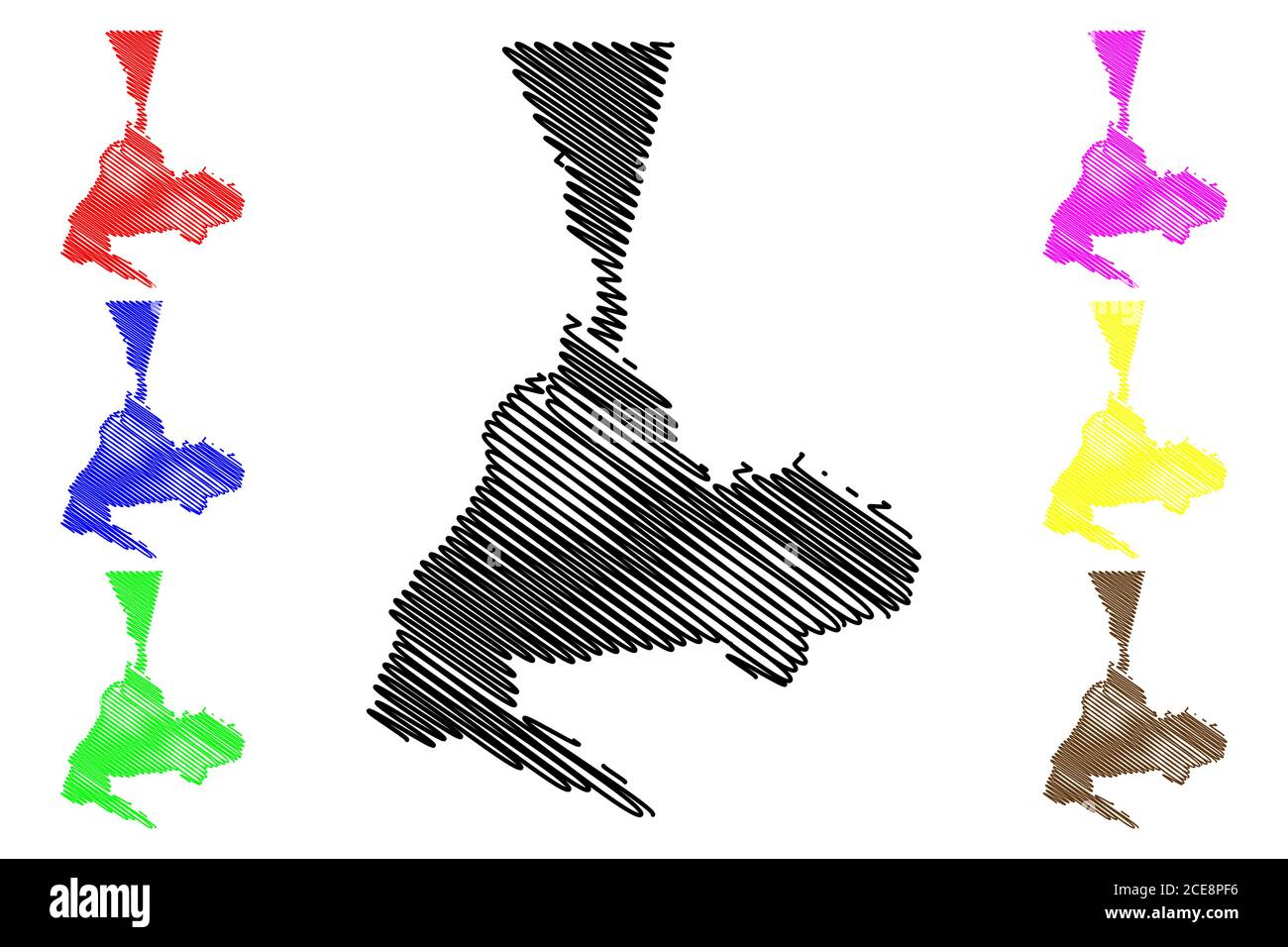 Urumqi City (People's Republic of China, Xinjiang Province) map vector ...