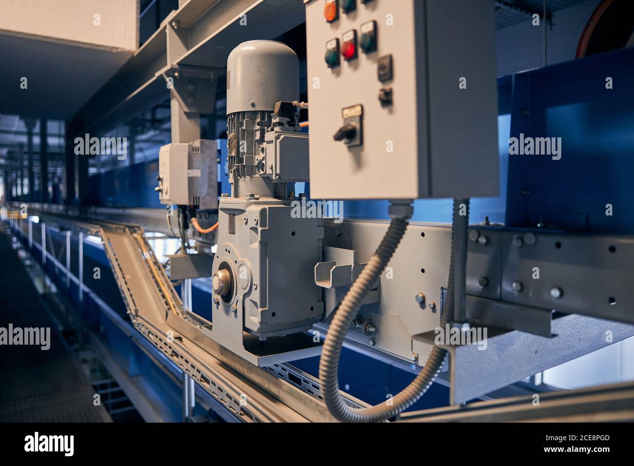 Switchboard for controlling the system of conveyor belts Stock Photo ...