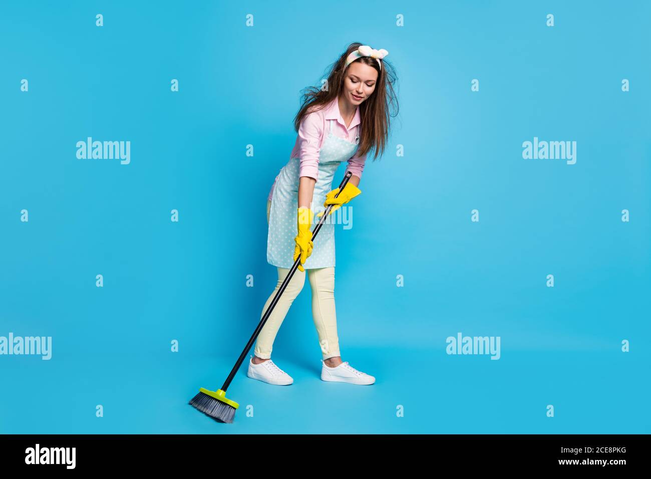 Full length body size view of her she nice attractive tired overworked ...