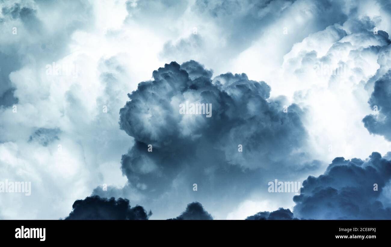 Spectacular abstract background of thunderstorm sky with dark ominous ...