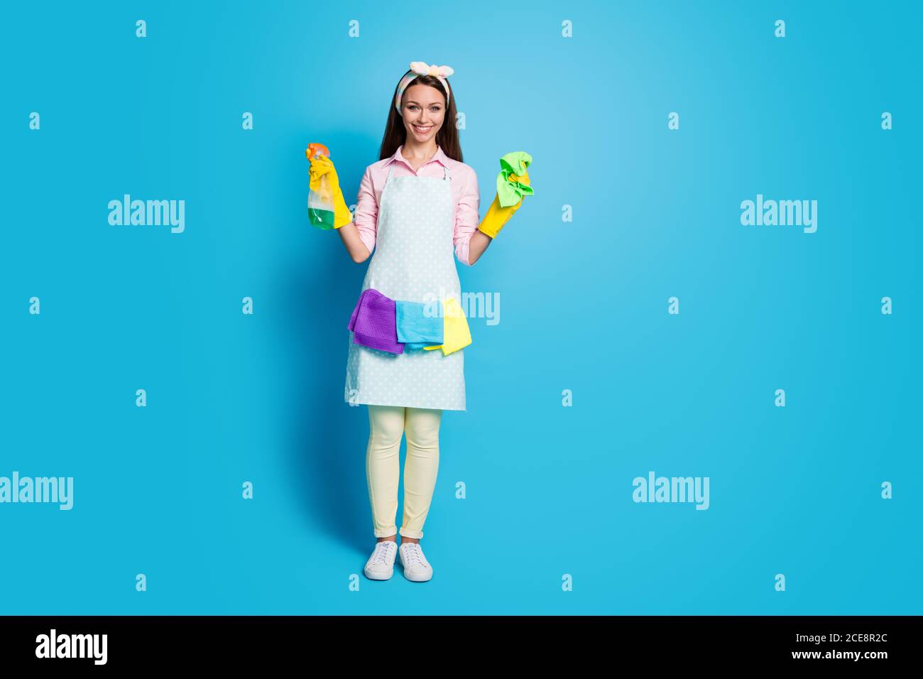 Full length body size view of her she nice attractive pretty cheerful ...