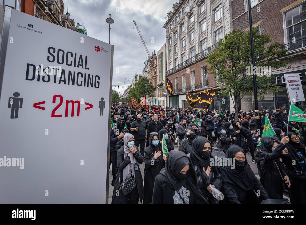 Ashura 2020. Hundreds of British Muslims march down Oxford Street for ...