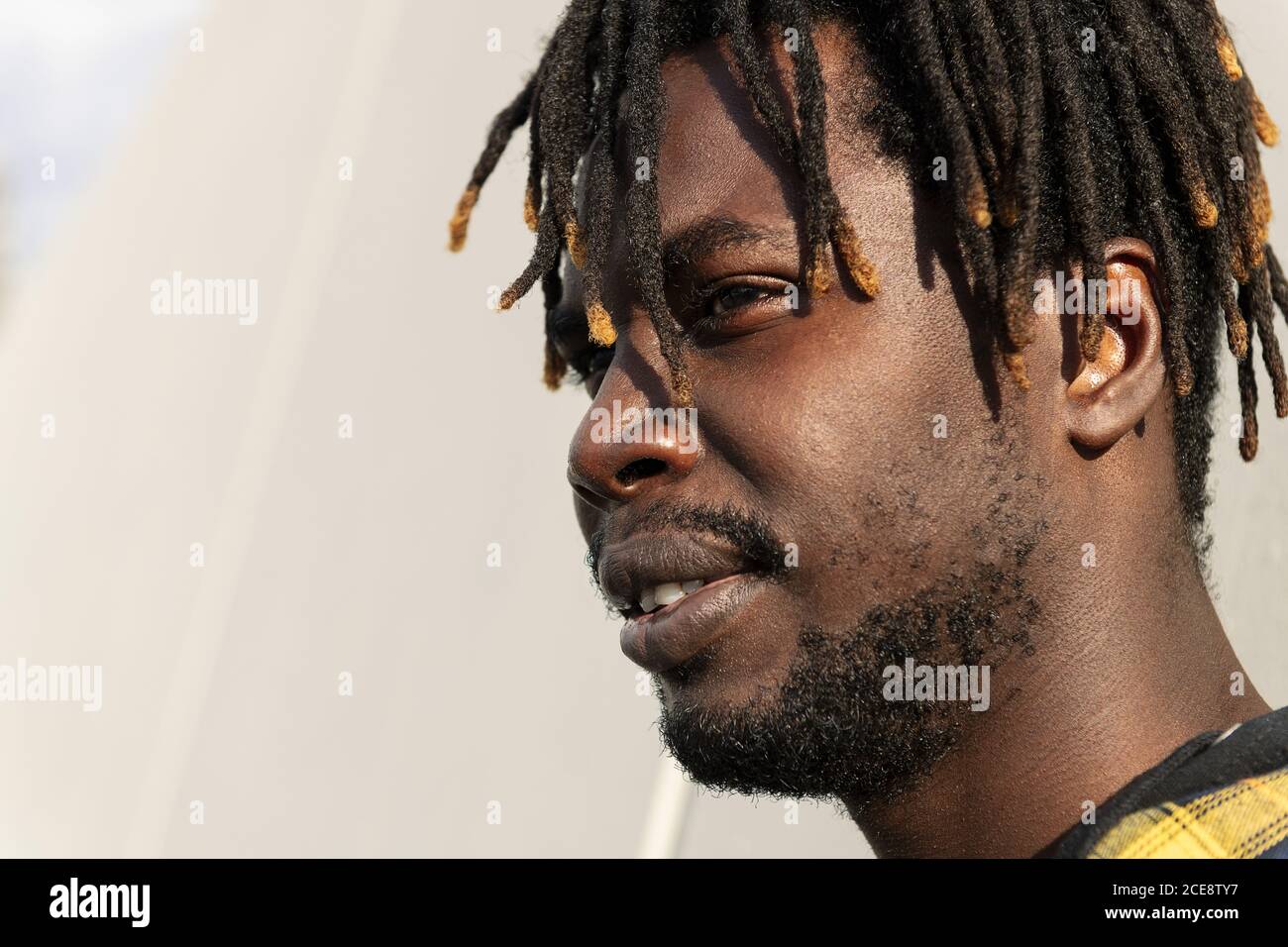 portrait of a young black african-american man, concept of lifestyle ...