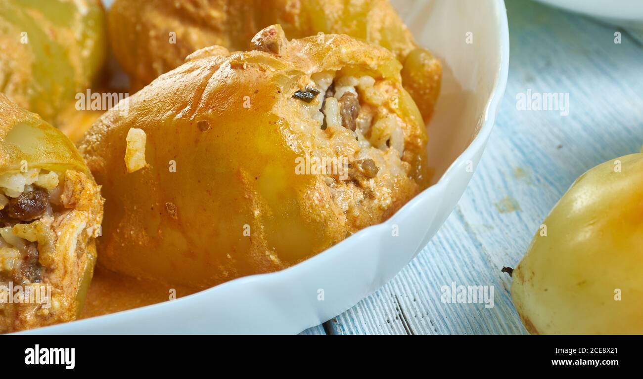 Stuffed Peppers, Israel cuisine, Traditional assorted Mediterranean ...