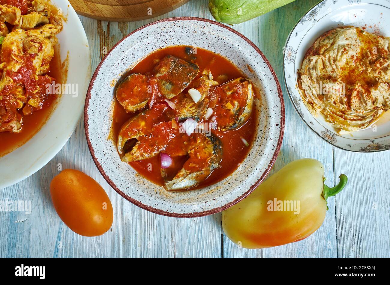 Chraime, dish of fish in spicy tomato sauce , Israel cuisine ...