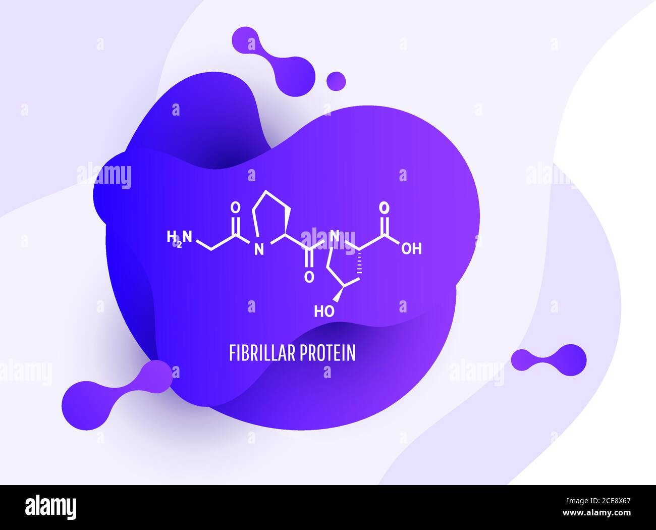 Formula of chemical structure. Collagen is a fibrillar protein that ...