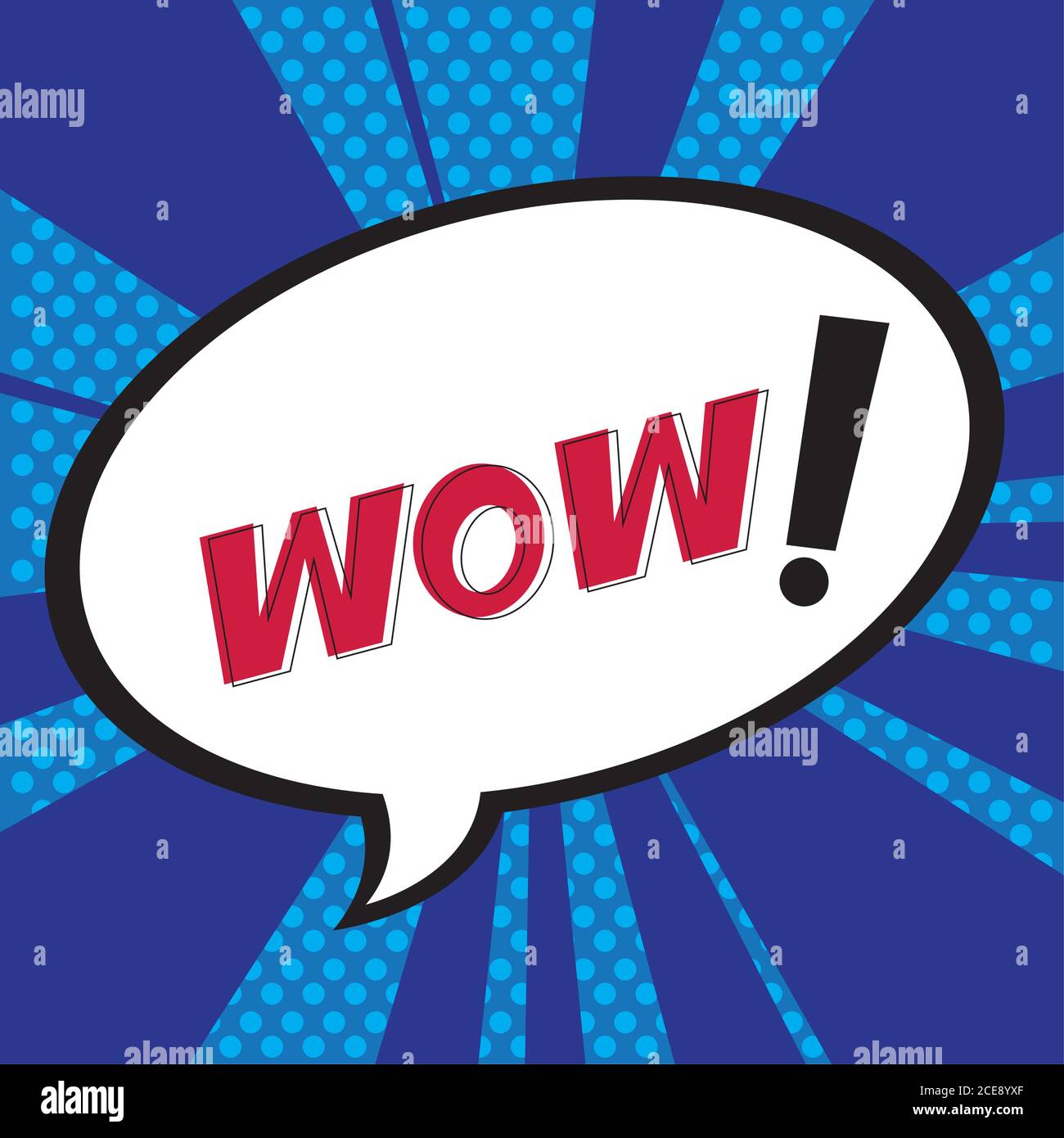 speech bubble with wow label, pop art style vector illustration design ...