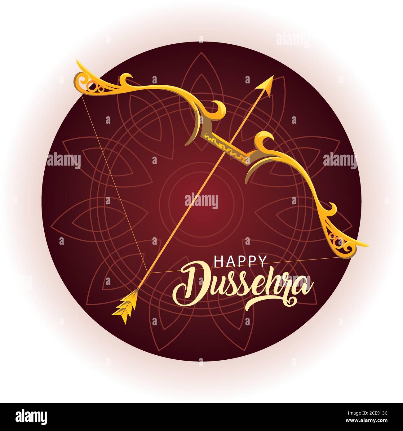 traditional bow and arrow for hindu festival happy Dussehra vector ...