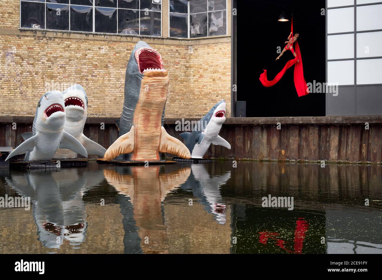 Aerialist Jackie Le performs during a brief DistDancing performance at ...