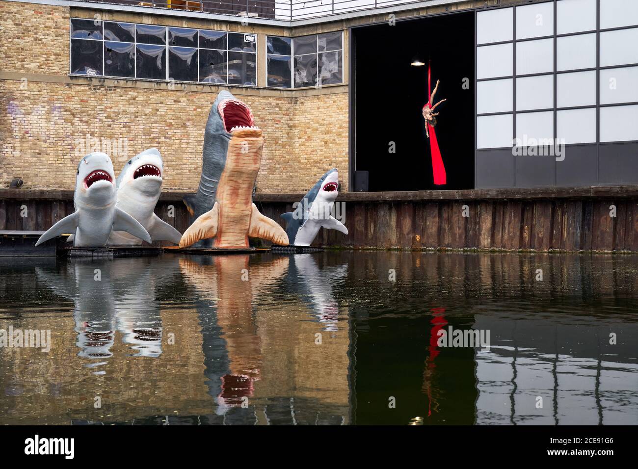 Aerialist Jackie Le performs during a brief DistDancing performance at ...