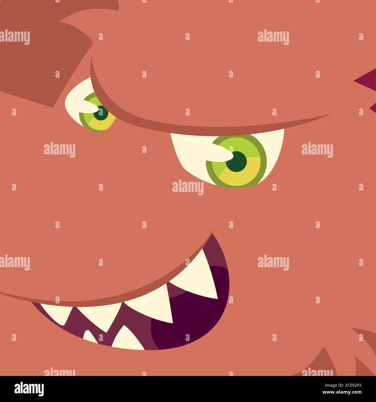 head of werewolf character for happy halloween vector illustration ...