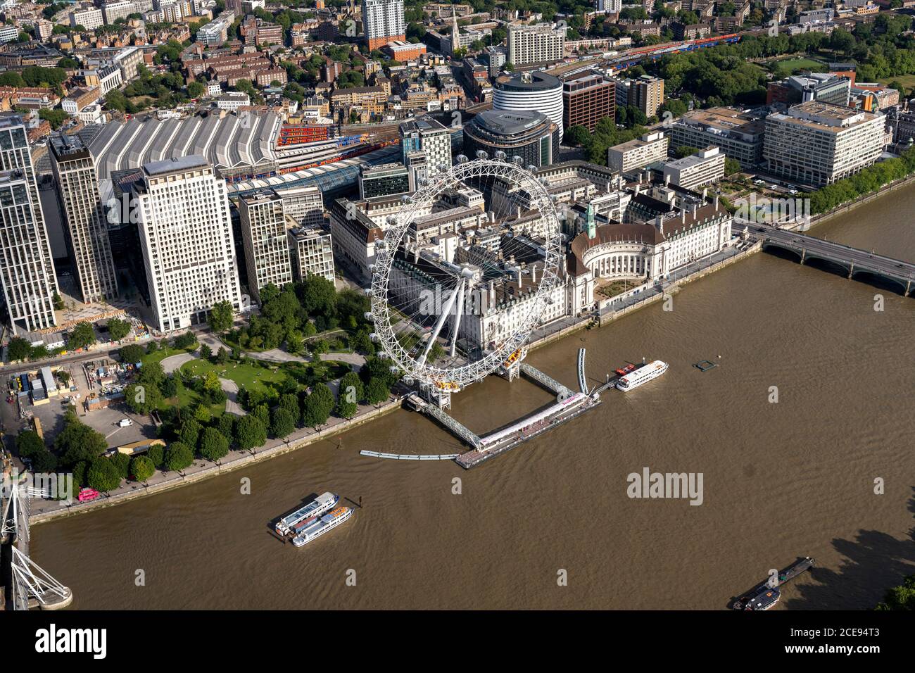 Aerial view of London featuring The London Eye Stock Photo - Alamy