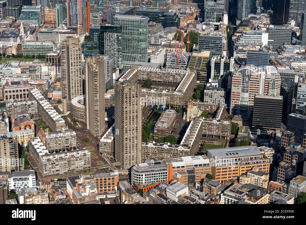 Aerial view of London featuring the Barbican Centre Stock Photo - Alamy