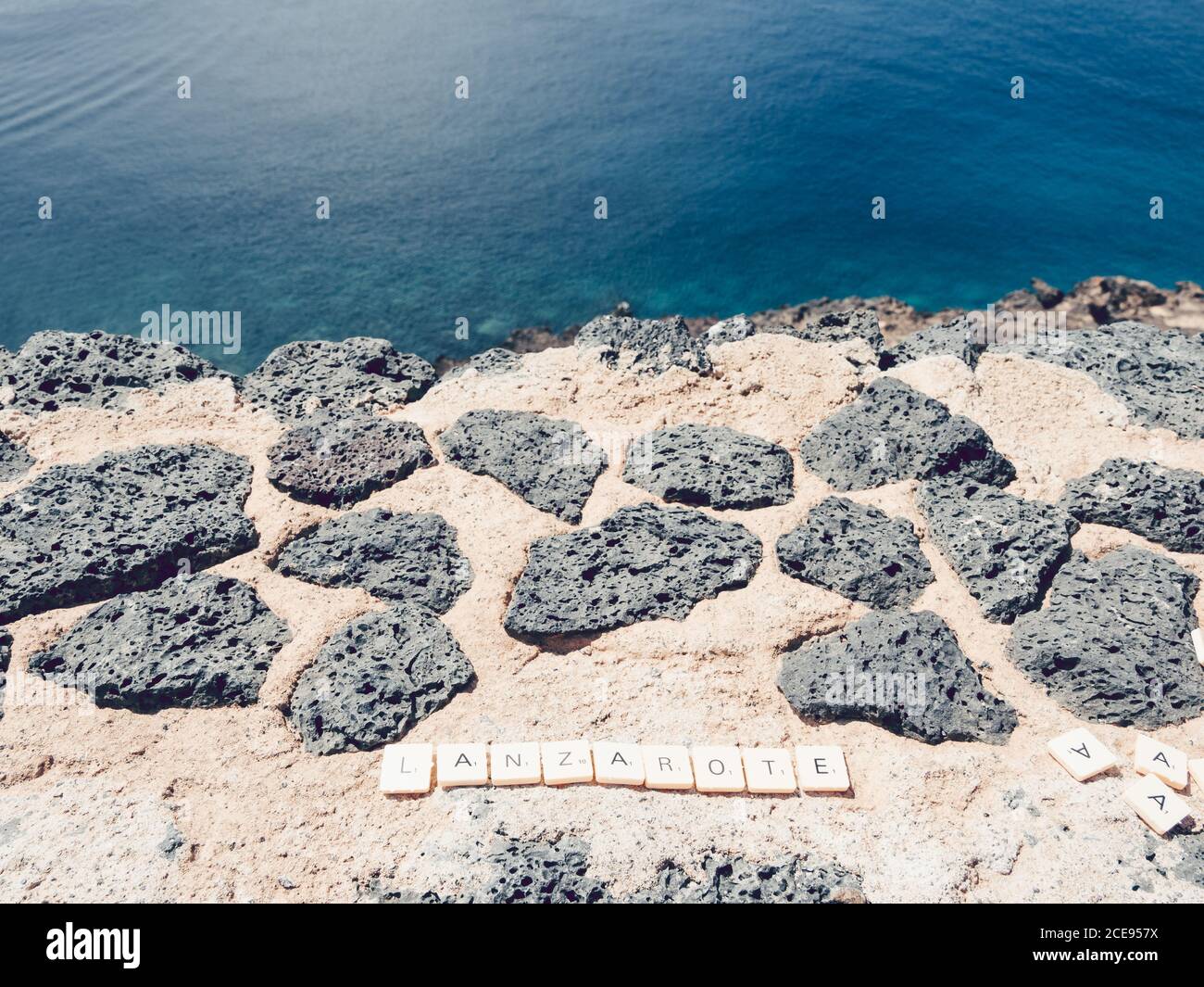 Beautiful shot of the seashore of Lanzarote, the Canary Islands in ...