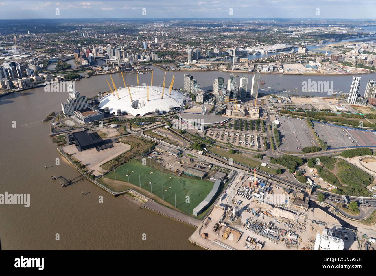 Aerial view of London featuring The O2 Stock Photo - Alamy