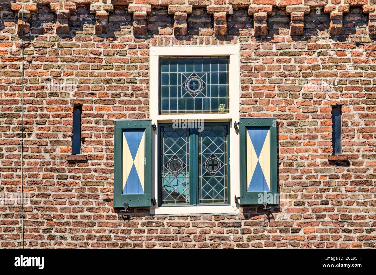 Hattem, The Netherlands, July 31, 2020: part of the facade of the ...
