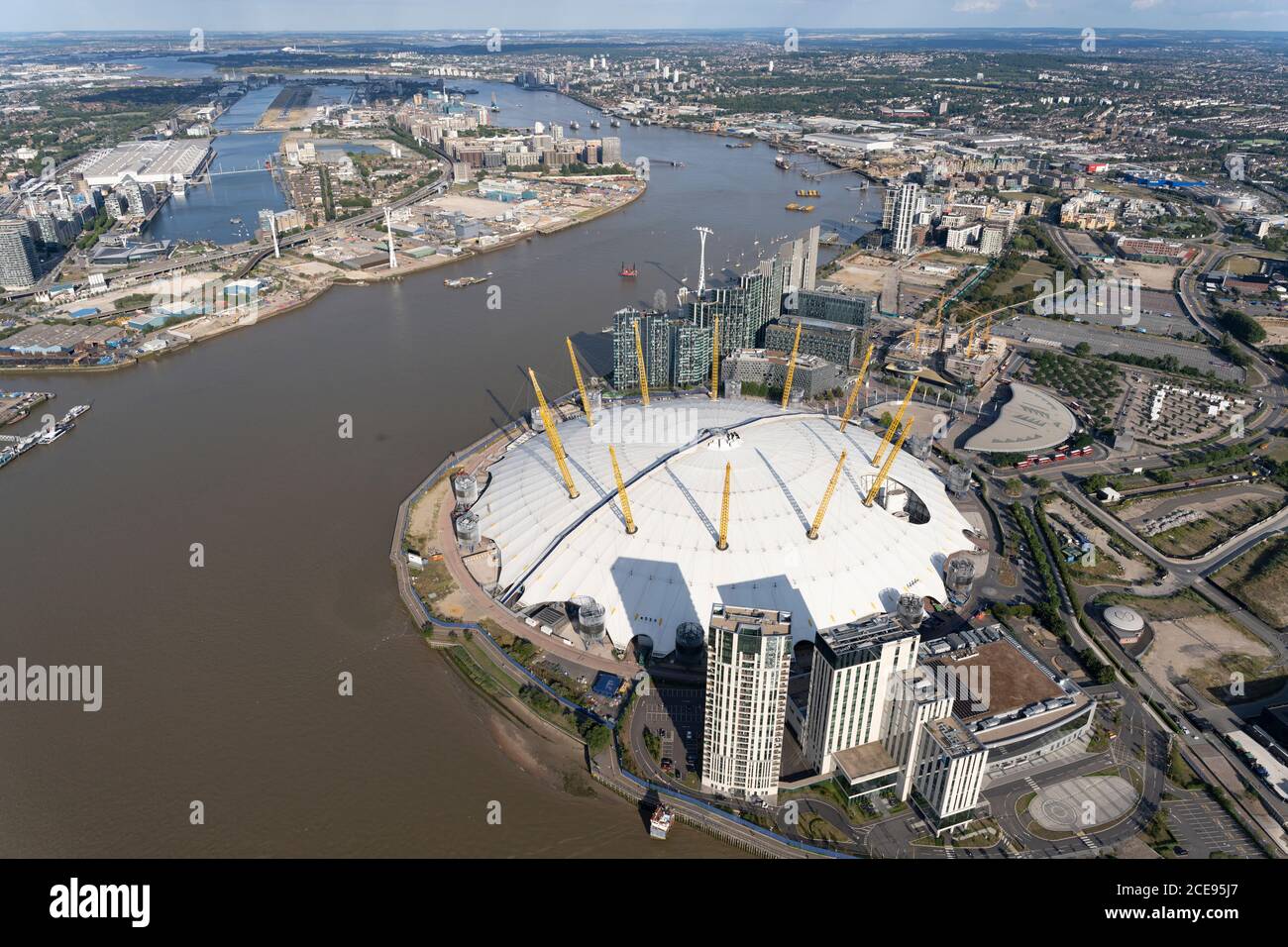 Aerial view of London featuring The O2 Stock Photo - Alamy