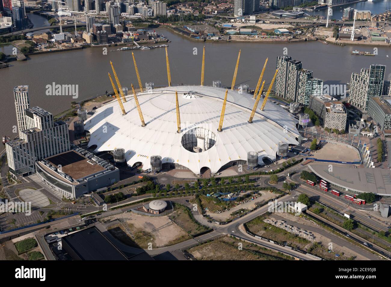 Aerial view of London featuring The O2 Stock Photo - Alamy