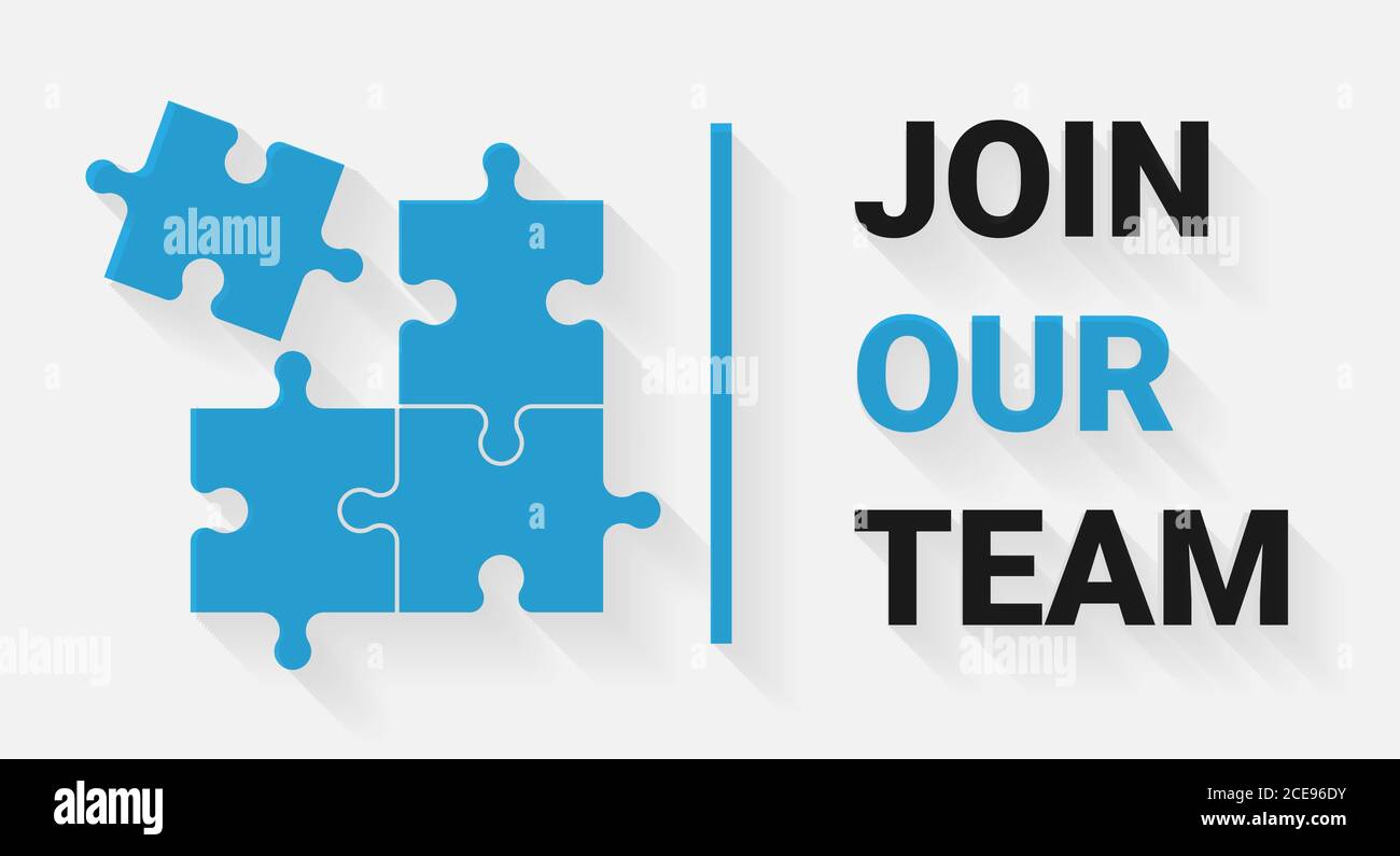 Job Advertisement Illustration With Puzzle And Text, White Background ...