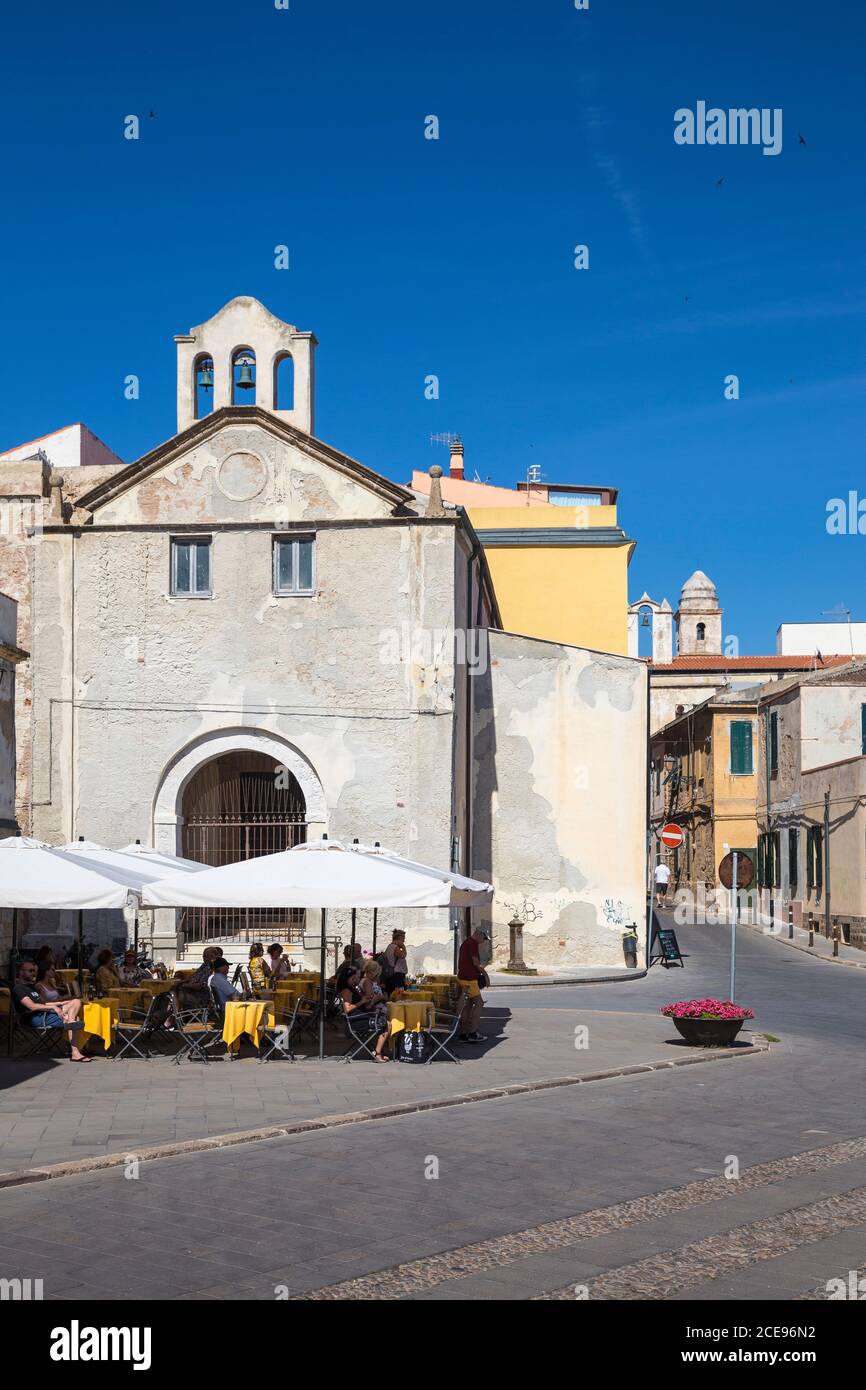 Italy, Sardinia, Alghero, Church of Our Lady of Mount Carmel Stock ...